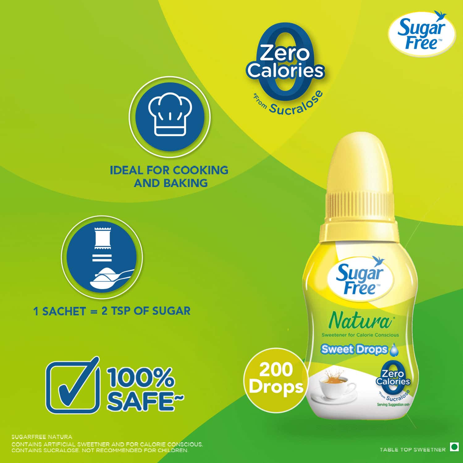 Buy SUGAR FREE NATURA ZERO CALORIE SUGAR SUBSTITUTE SWEET DROPS - 10ML ...