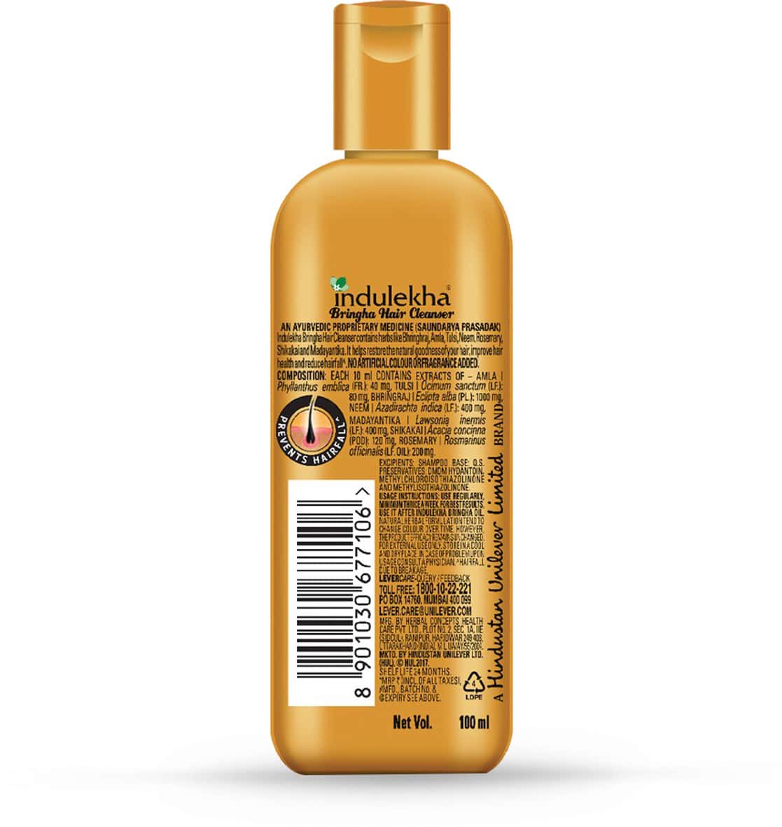 Buy INDULEKHA BRINGHA HAIR CLEANSER SHAMPOO BOTTLE OF 100 ML Online ...