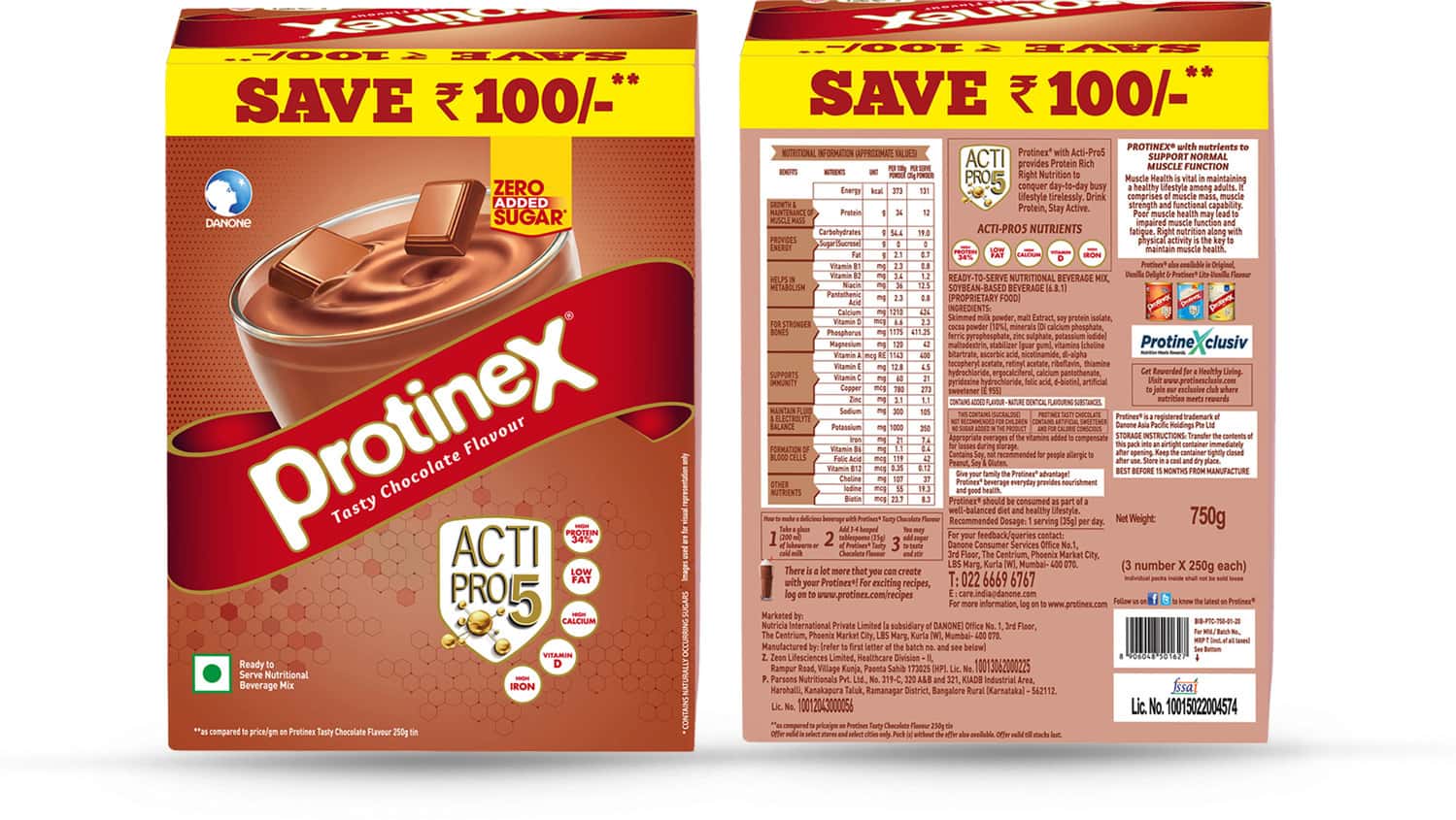 Buy PROTINEX TASTY CHOCOLATE NUTRITION DRINK REFILL OF 750 G Online ...