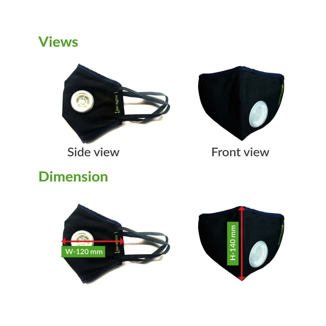 Buy BODYGUARD REUSABLE ACTIVATED CARBON(LARGE) N99 MASK Online & Get ...