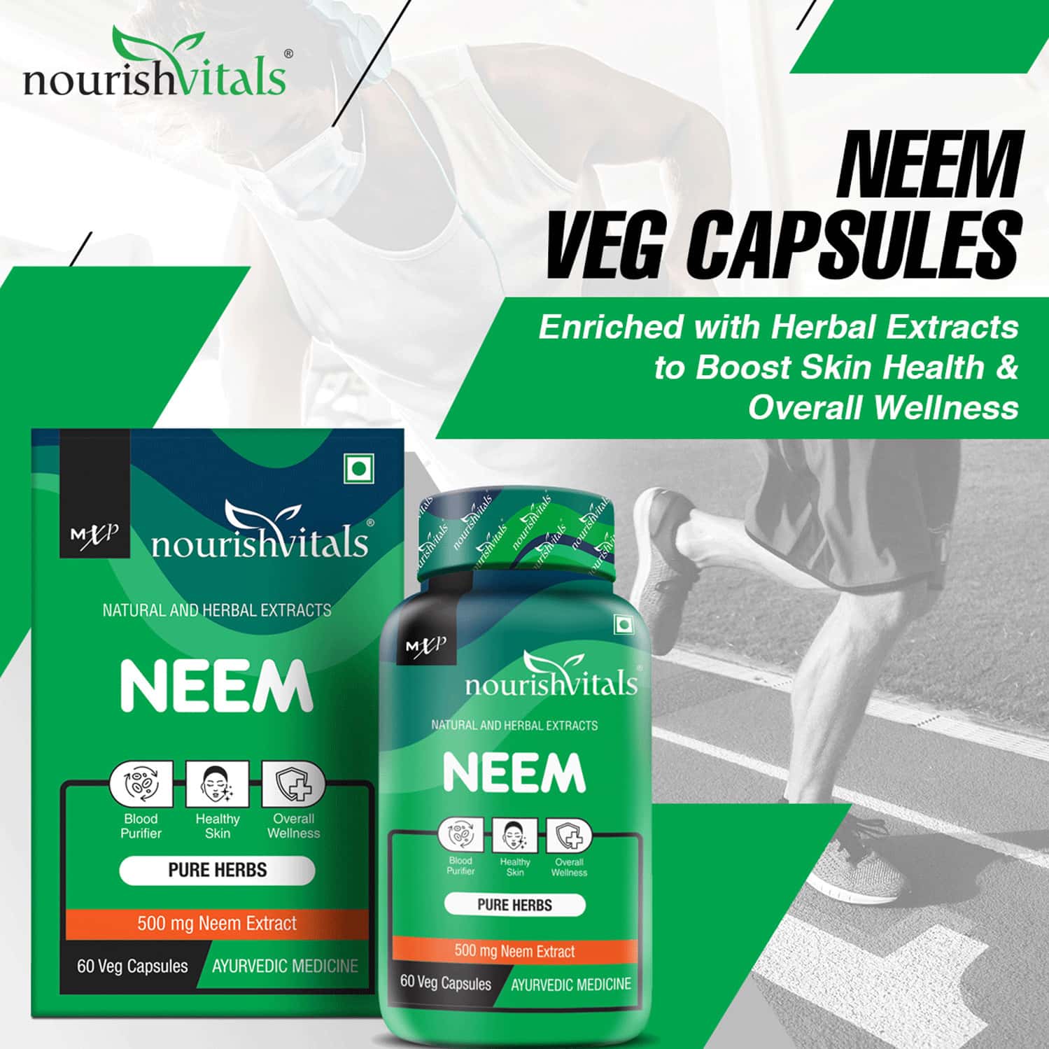 Buy NOURISHVITALS NEEM PURE HERBS 500 MG BLOOD PURIFIER & FOR HEALTHY ...