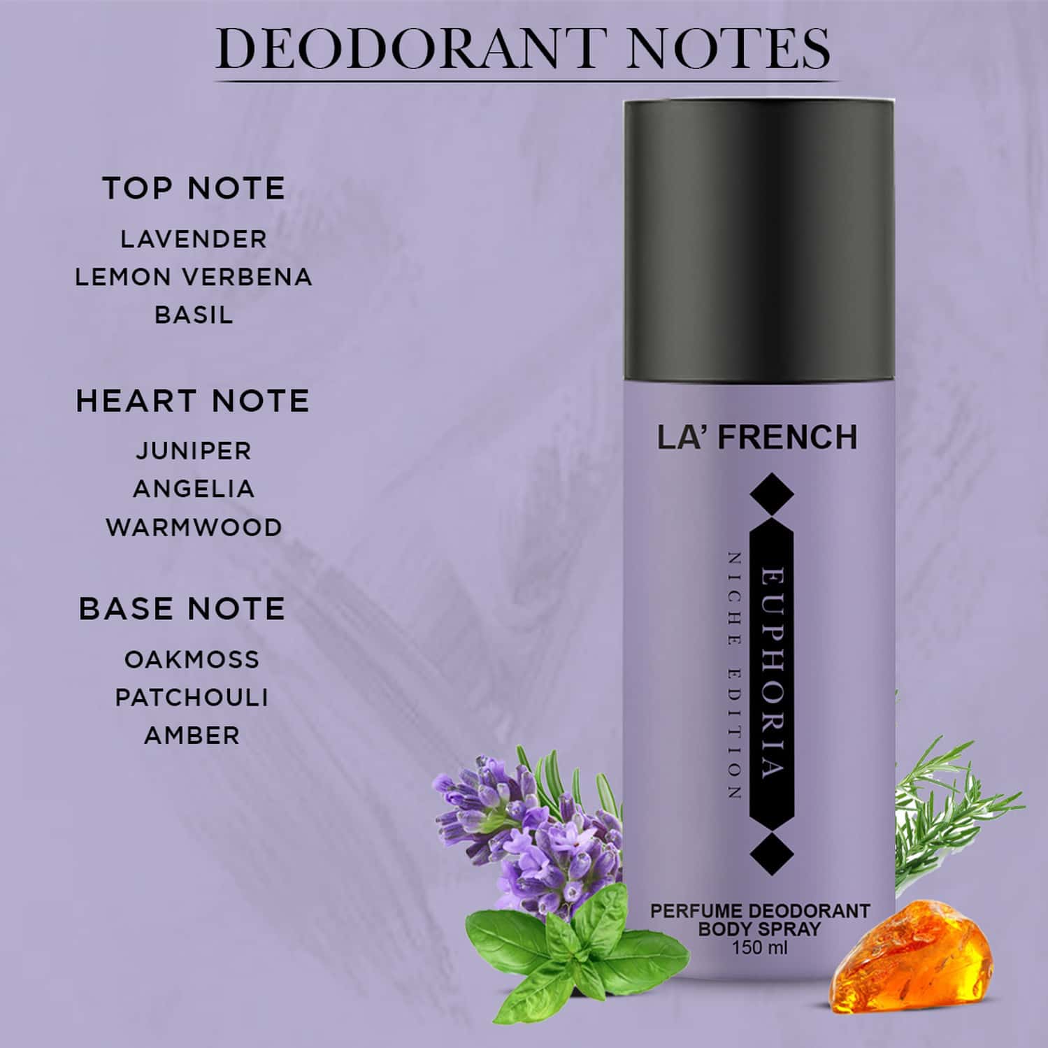 Buy LA FRENCH EUPHORIA DEODORANT FOR MEN & WOMEN, 150ML Online & Get ...