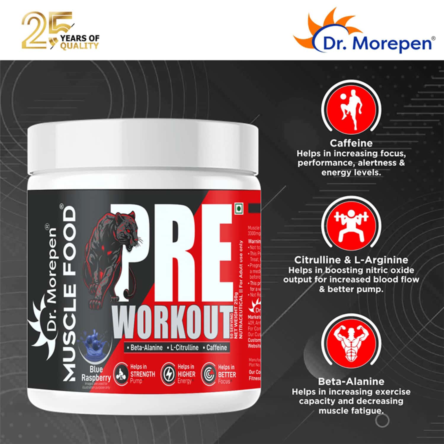 Buy DR. MOREPEN PRE WORKOUT WITH L- CITRULLINE, CAFFEINE, CREATINE ...