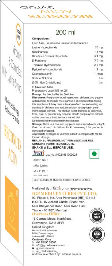 Buy BECONUTS ACTIV SYRUP - 200ML Online & Get Upto 60% OFF at PharmEasy