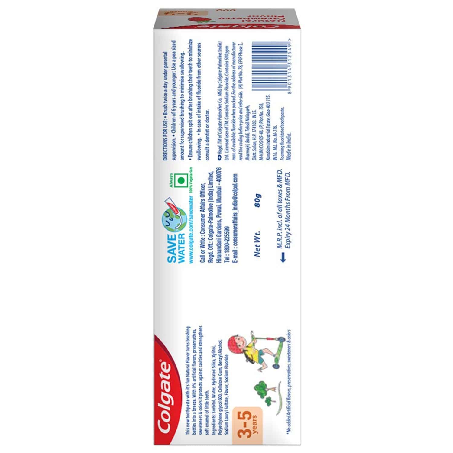 Buy COLGATE TOOTHPASTE FOR KIDS (3-5 YEARS) NATURAL STRAWBERRY FLAVOUR ...