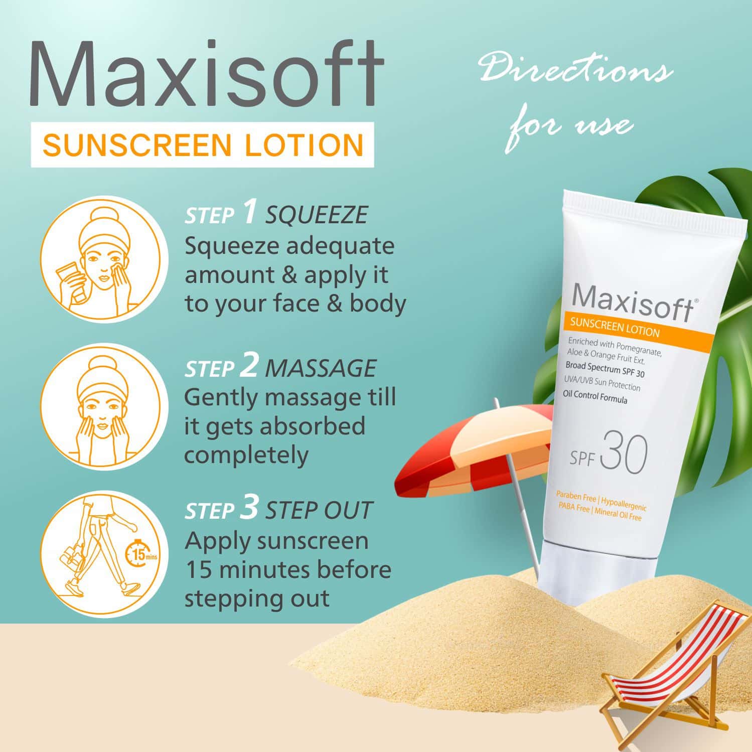Buy MAXISOFT SUNSCREEN LOTION SPF 30 (50 ML PACK OF 4) Online & Get ...