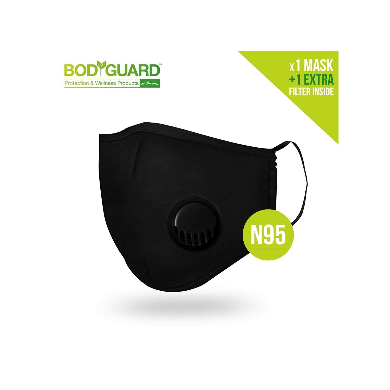 Buy BODYGUARD PM2.7 + N95 ANTIMICROBIAL REUSABLE ANTI POLLUTION MASK ...