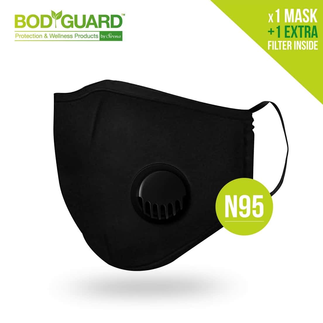 Buy BODYGUARD PM2.7 + N95 ANTIMICROBIAL REUSABLE ANTI POLLUTION MASK ...