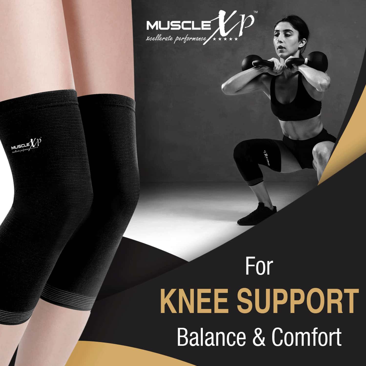 Buy MUSCLEXP DRFITNESS+ KNEE CAP & BRACE KNEE COMPRESSION KNEE BRACE ...