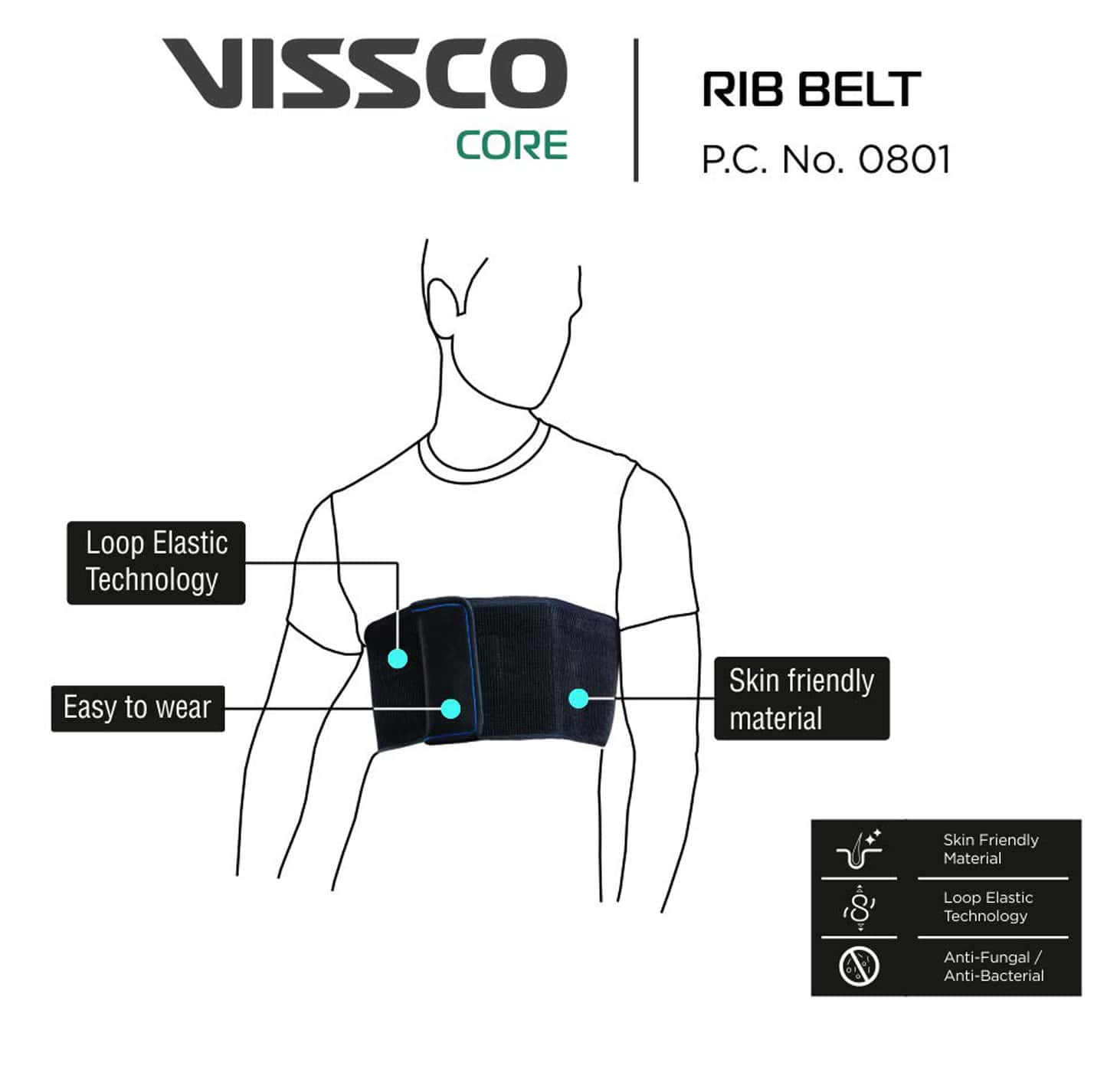 Buy VISSCO 5 RIB BELT - MEDIUM Online & Get Upto 60% OFF at PharmEasy