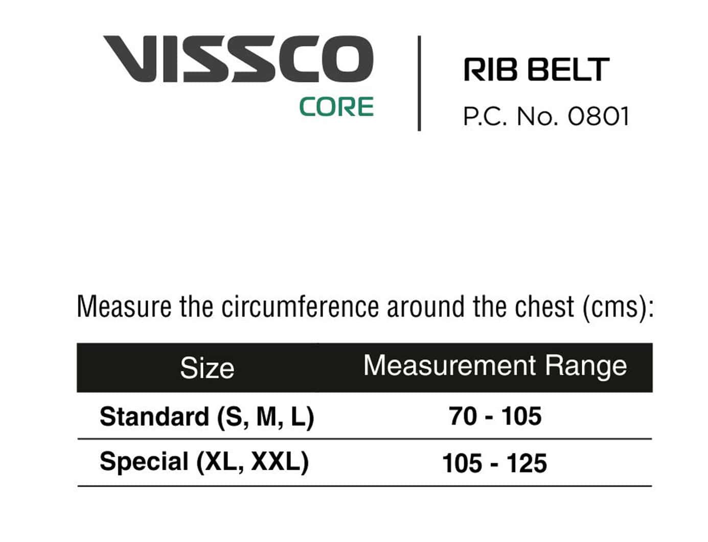 Buy VISSCO 5 RIB BELT - MEDIUM Online & Get Upto 60% OFF at PharmEasy