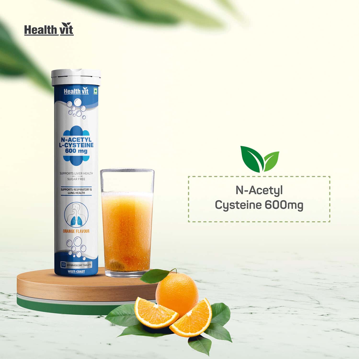 Buy HEALTHVIT N-ACETYL L-CYSTEINE 600MG - SUGAR FREE 10 EFFERVESCENT ...