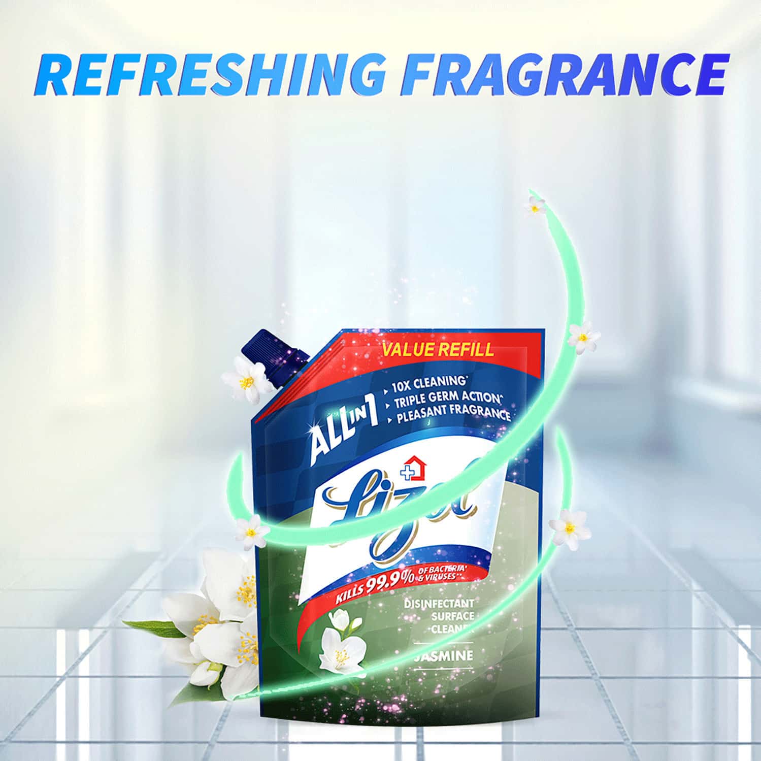 Buy LIZOL ALL IN 1 DISINFECTANT SURFACE & FLOOR CLEANER REFILL PACK ...