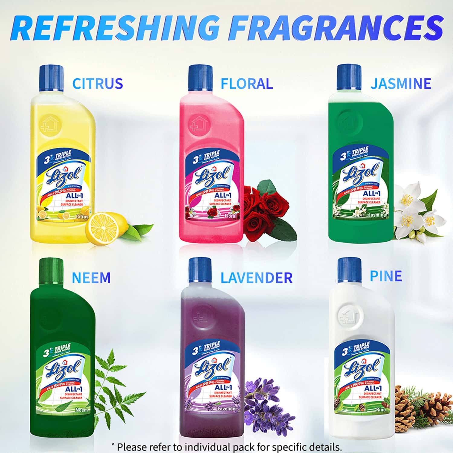 Buy LIZOL ALL IN 1 DISINFECTANT SURFACE & FLOOR CLEANER REFILL PACK ...