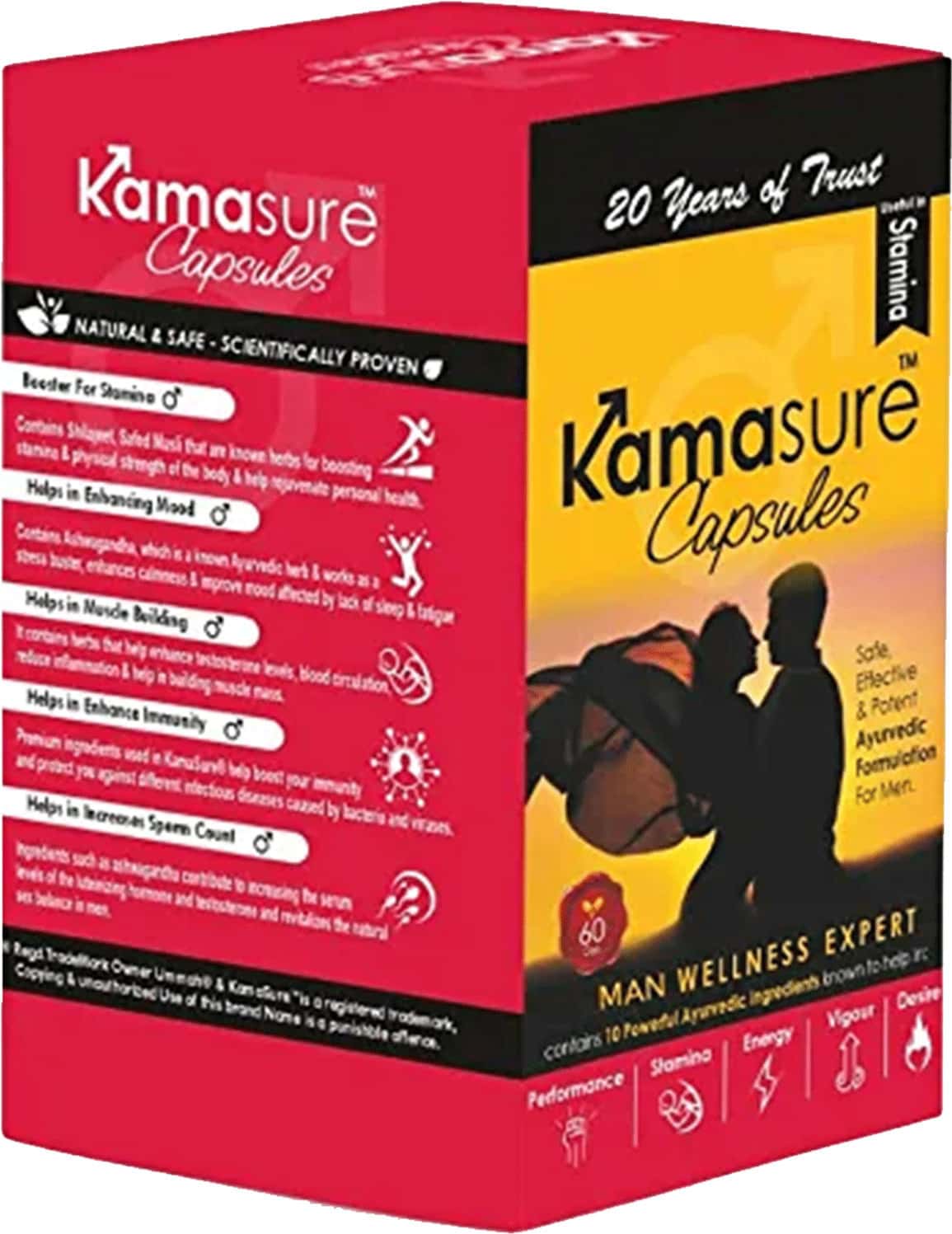 Buy KAMASURE 60 CAPSULES MEN WELLNESS EXPERT FOR MENS Online & Get Upto ...