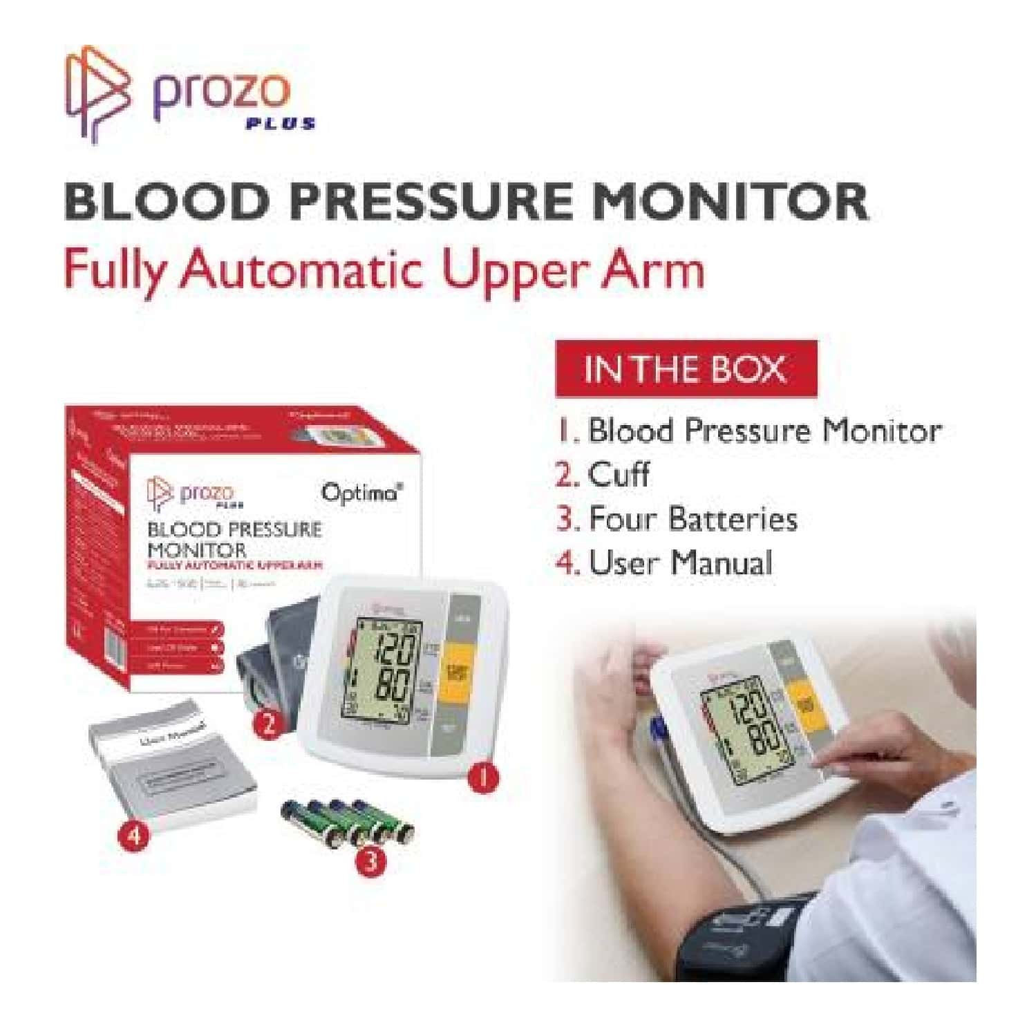 Buy PROZO PLUS FULLY AUTOMATIC UPPER ARM BLOOD PRESSURE MONITOR BP ...
