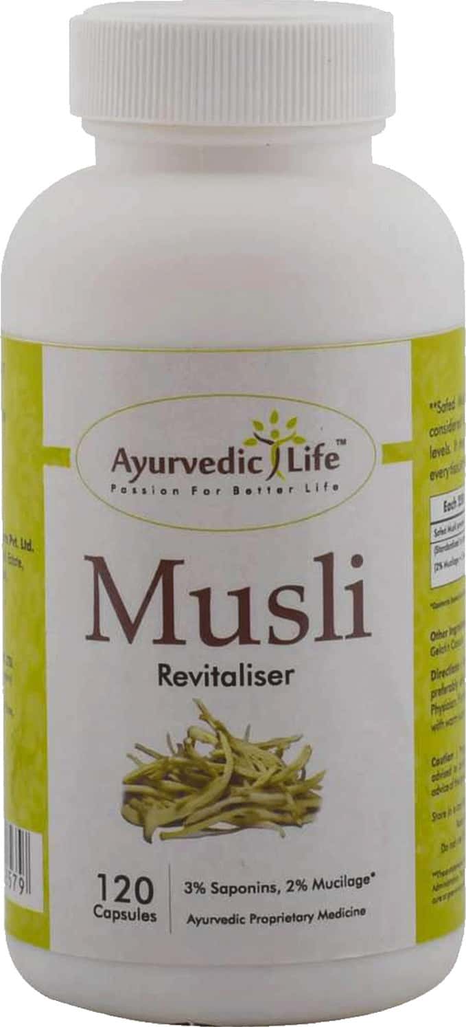 Buy AYURVEDIC LIFE SAFED MUSALI CAPSULE 120 COUNT PACK OF 2 NATURAL ...