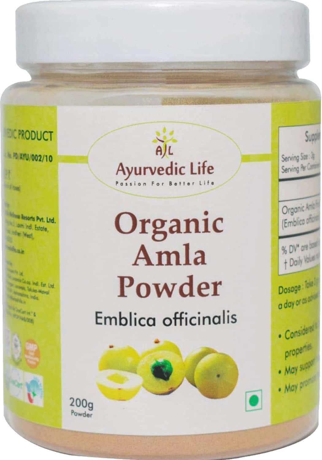 Buy AL-AYURVEDIC LIFE ORGANIC AMLA POWDER 200 GMS PACK OF 5 Online ...