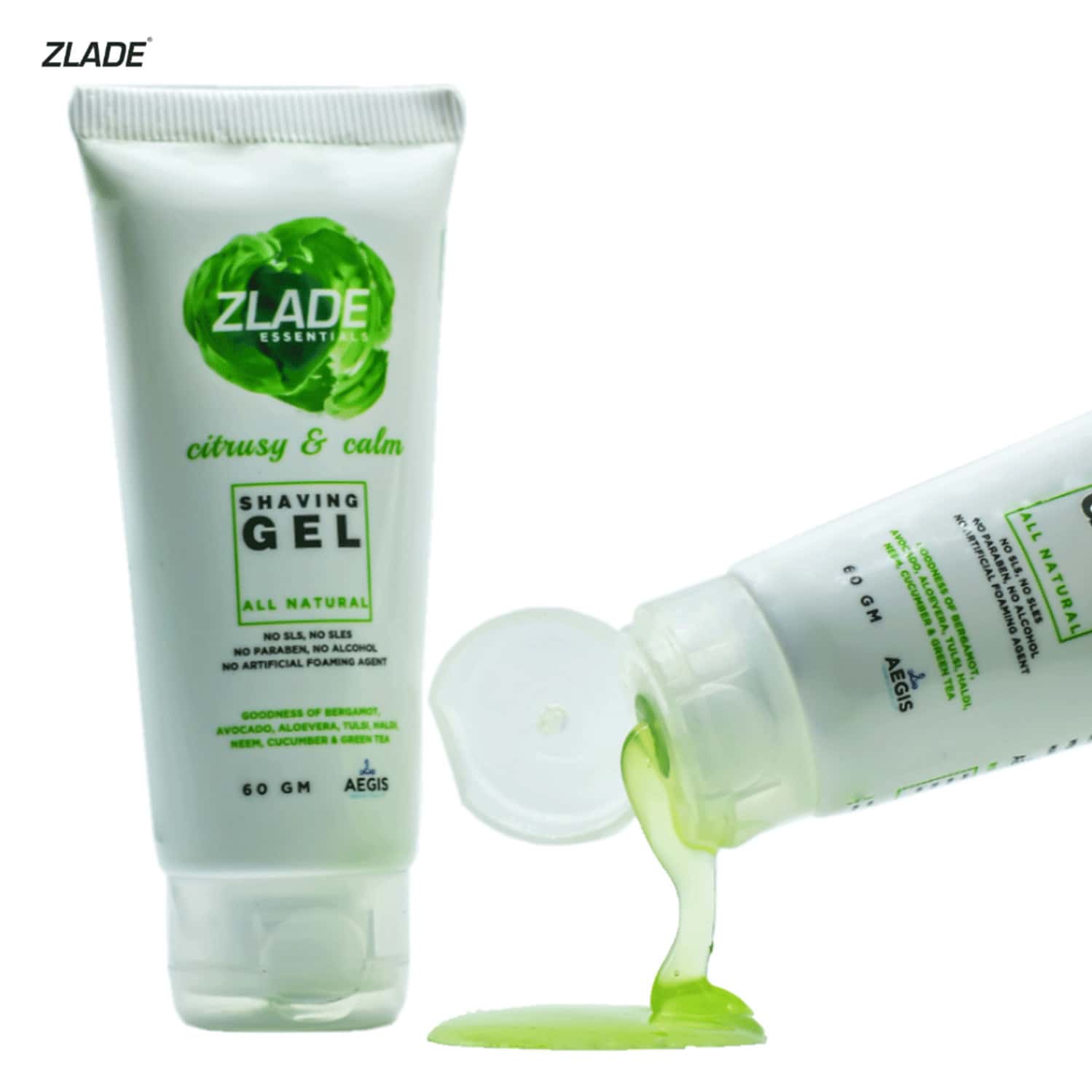 Buy ZLADE ESSENTIALS ALL NATURAL CLEAR SHAVE GEL (FOAMLESS) Â 60 GM ...