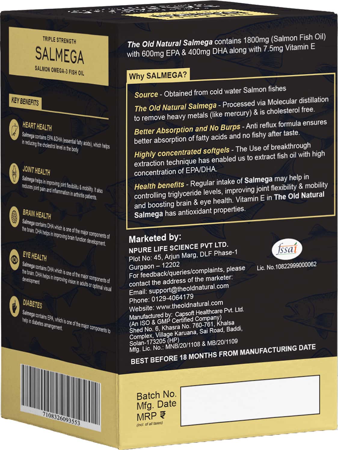 Buy THE OLD NATURAL SALMEGA TRIPLE STRENGTH SALMON OMEGA-3 FISH OIL ...