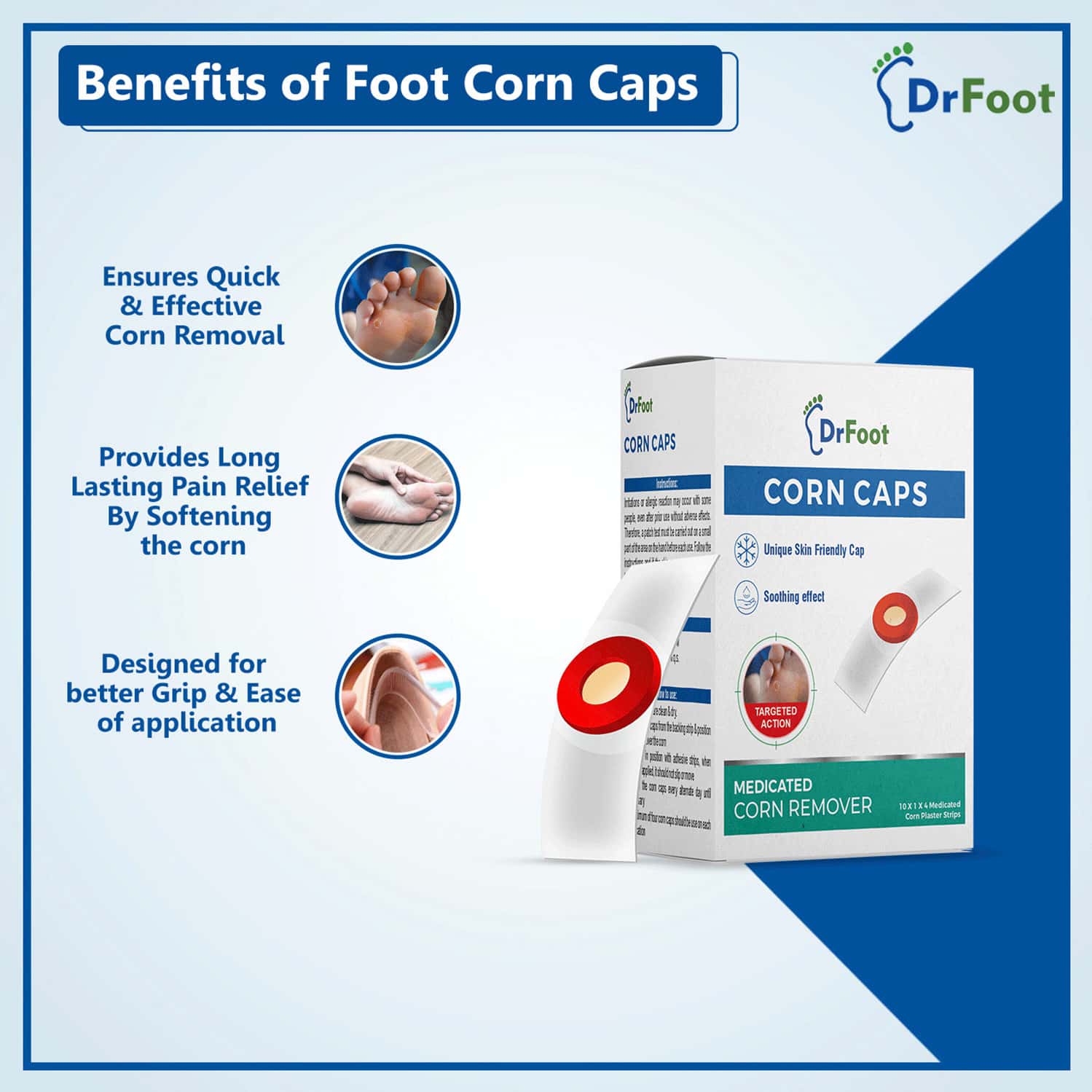 Buy DR FOOT CORN CAPS 40 STRIPS Online & Get Upto 60% OFF at PharmEasy