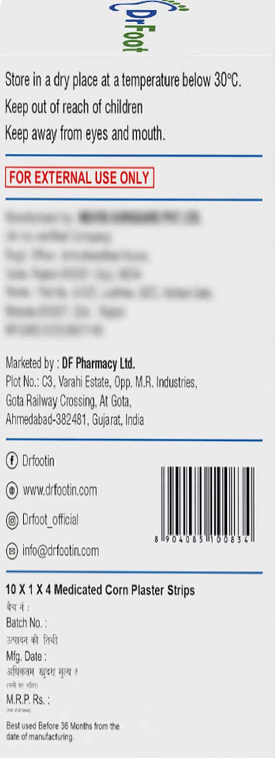 Buy DR FOOT CORN CAPS 40 STRIPS Online & Get Upto 60% OFF at PharmEasy