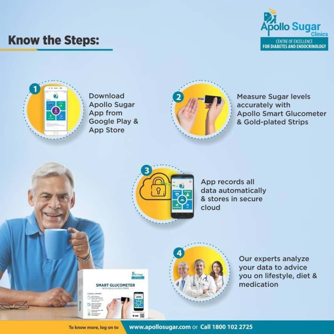 Buy APOLLO SUGAR GOLD PLATED GLUCOMETER TEST STRIPS BOX OF 50 Online ...