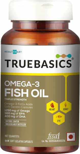 Buy TRUEBASICS OMEGA-3 FISH OIL TRIPLE STRENGTH 560MG EPA & 400MG DHA ...