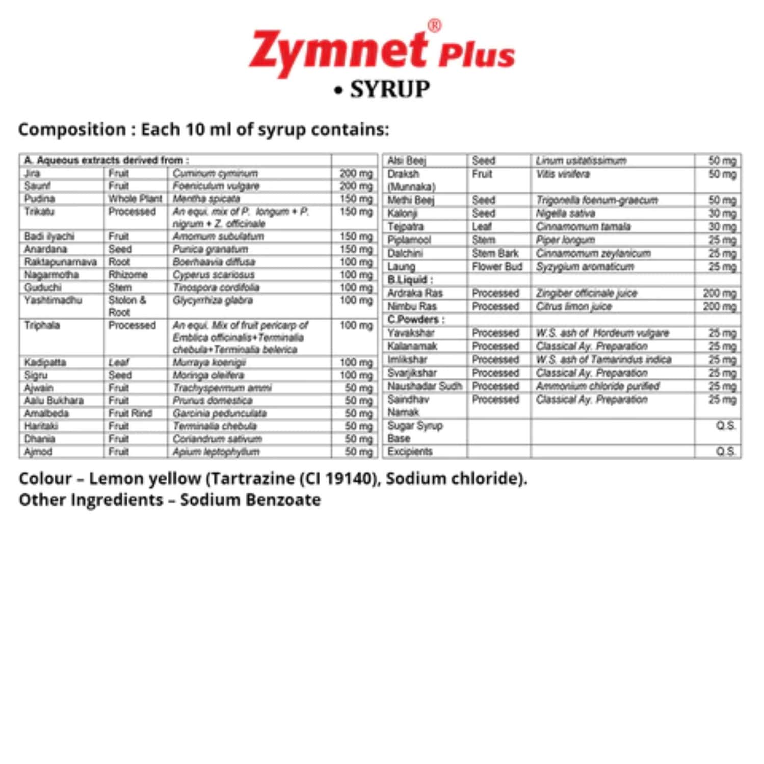 Buy ZYMNET PLUS LEMON AND MINT FLAVOUR BOTTLE OF 200ML SYRUP Online ...