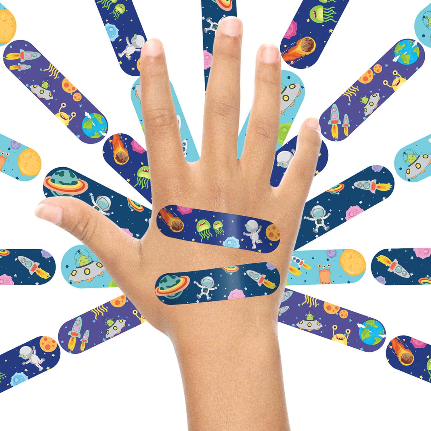 Buy OUCHIE NON-TOXIC PRINTED BANDAGES SET OF 2 (40 BANDAGES) - SPACE ...