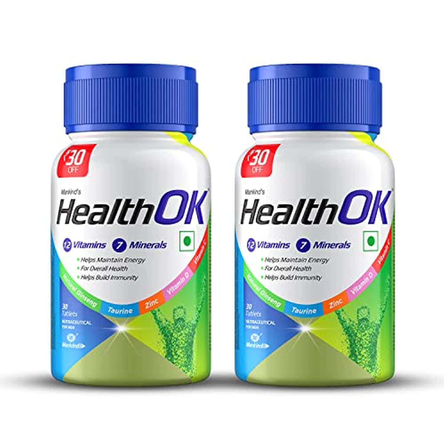 Buy HEALTH OK DAILY MULTIVITAMIN FOR ENERGY & OVERALL HEALTH FOR MEN30 ...