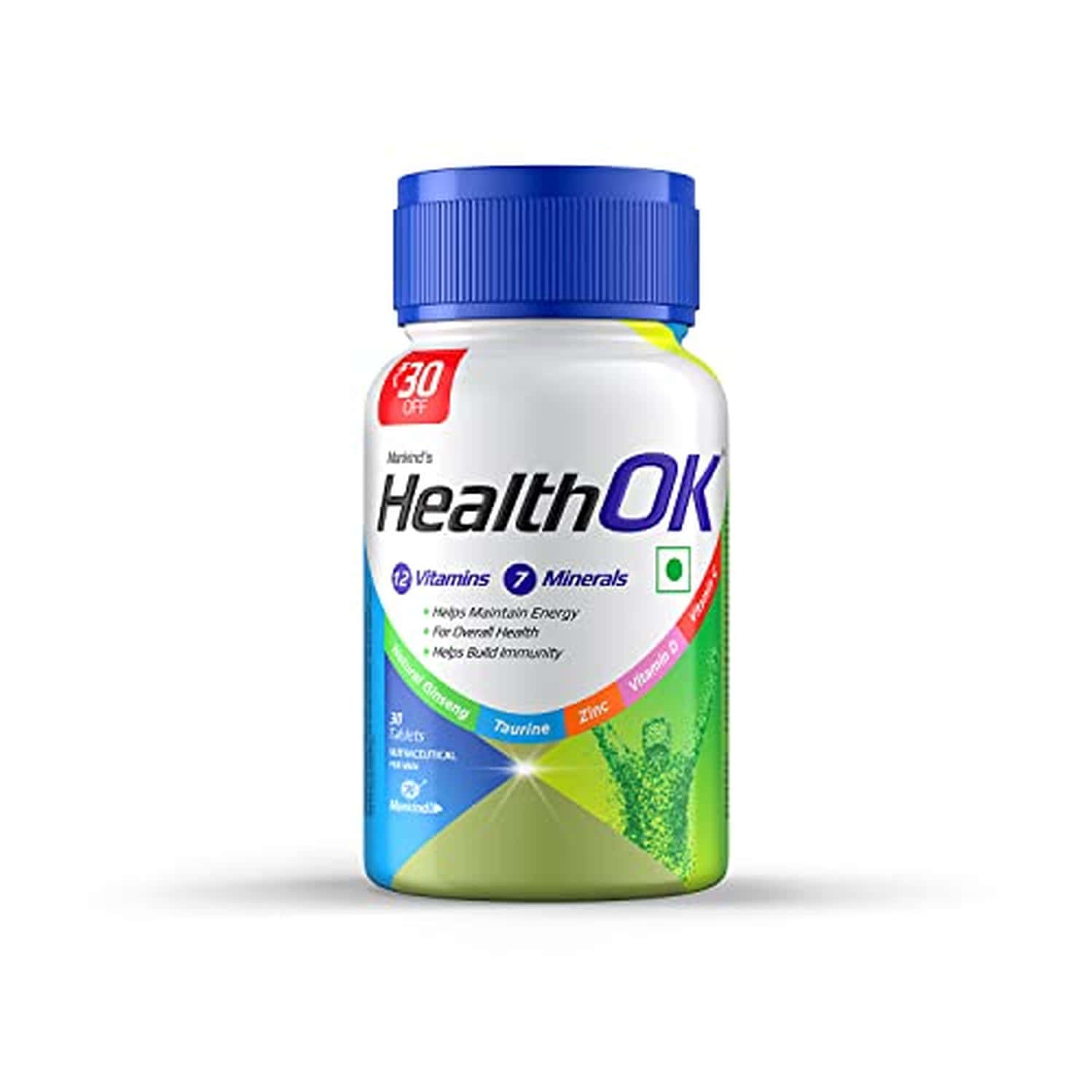 Buy HEALTH OK DAILY MULTIVITAMIN FOR ENERGY & OVERALL HEALTH FOR MEN30 TABLETS X 2 (2 X 30 ...