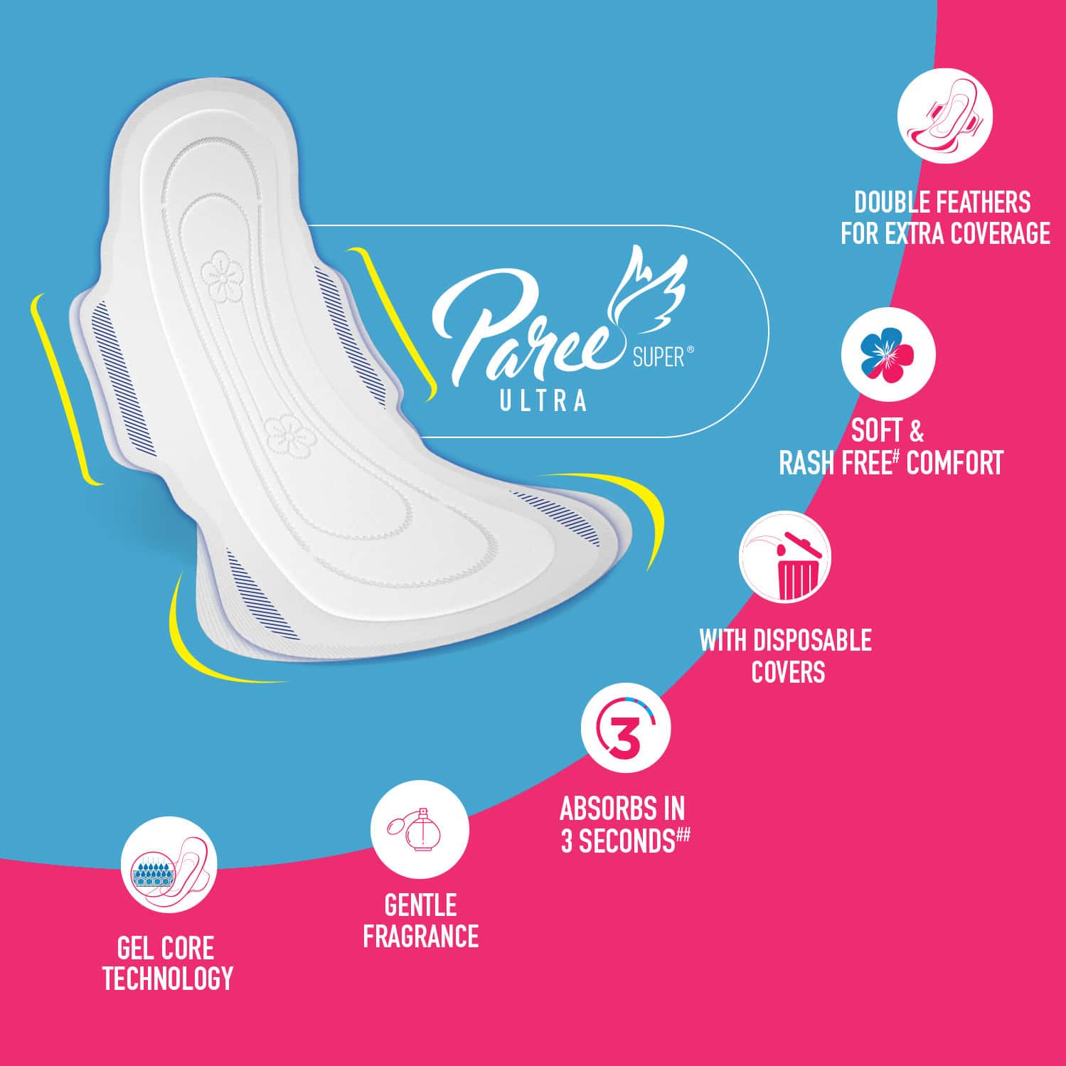 Buy PAREE SUPER ULTRA SOFT FEEL SANITARY PADS XXL (TRI-FOLD) - 6 PADS ...
