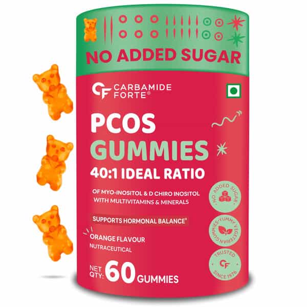 Buy CARBAMIDE FORTE PCOS ORANGE FLAVOUR GUMMIES FOR WOMEN WITH 40:1 ...