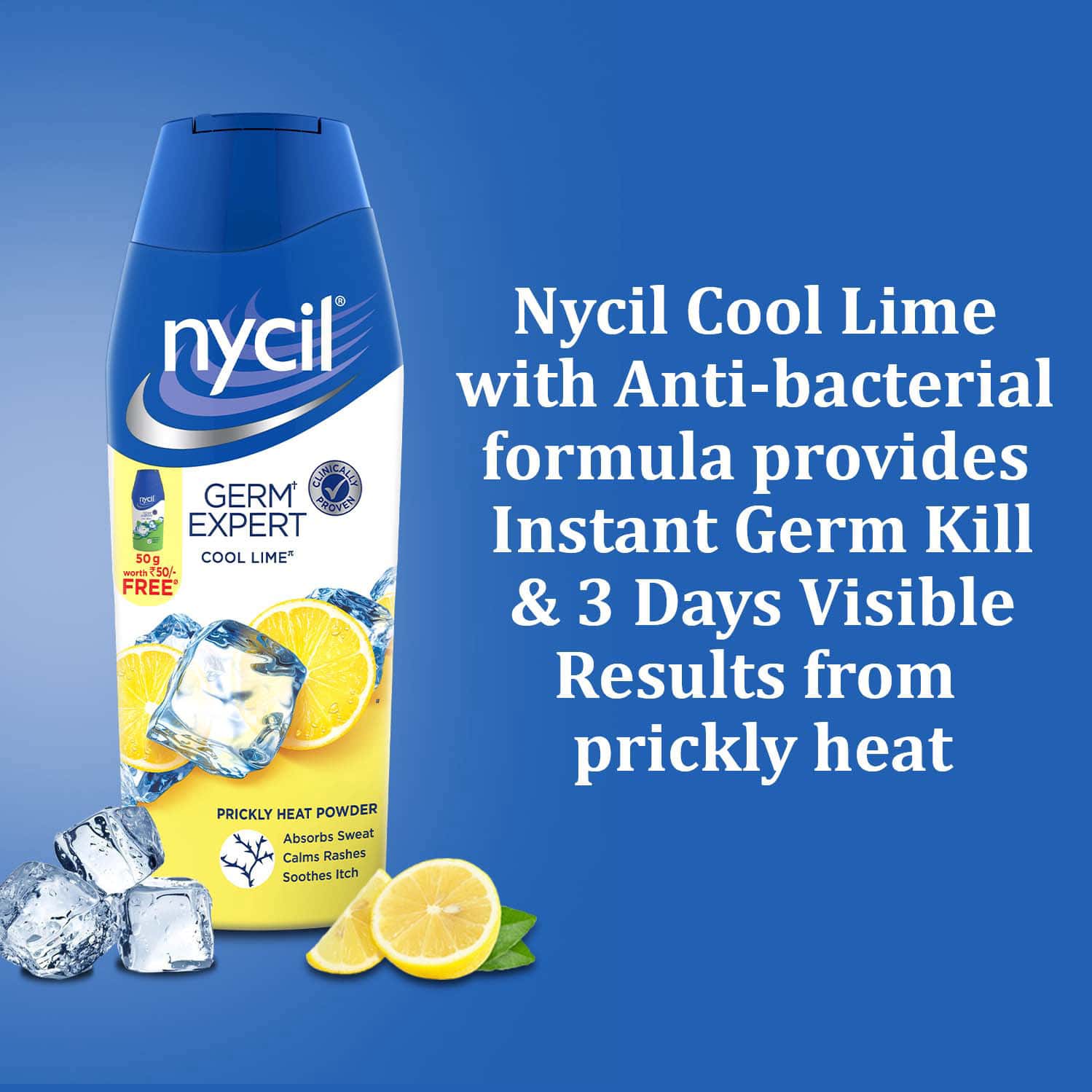 Buy NYCIL COOL LIME PRICKLY HEAT POWDER BOTTLE OF 150 G (COOL HERBAL ...