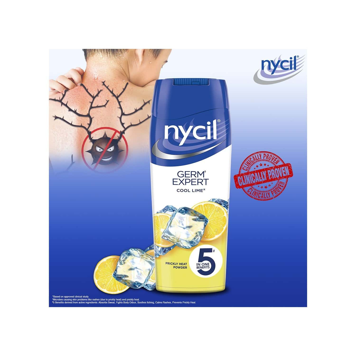 Buy Nycil Cool Lime Prickly Heat Powder Bottle Of 150 G (Cool Herbal ...