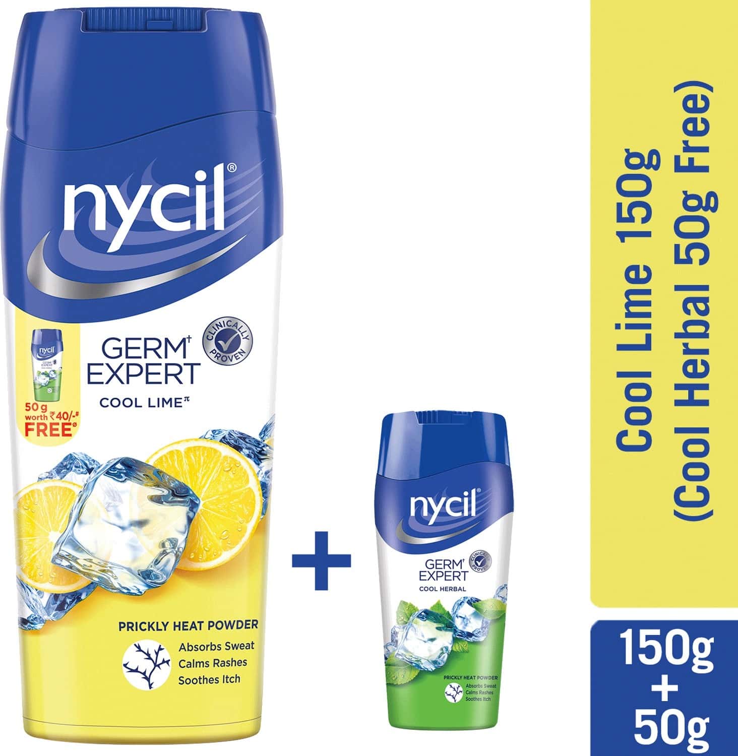Buy NYCIL COOL LIME PRICKLY HEAT POWDER BOTTLE OF 150 G (COOL HERBAL ...