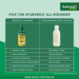 Buy SOFTOVAC LIQUIFIBRE MANGO FLAVOUR SUGAR FREE BOTTLE OF 225ML LIQUID ...