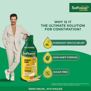 Buy SOFTOVAC LIQUIFIBRE MANGO FLAVOUR SUGAR FREE BOTTLE OF 225ML LIQUID ...