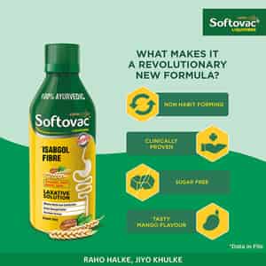 Buy SOFTOVAC LIQUIFIBRE MANGO FLAVOUR SUGAR FREE BOTTLE OF 225ML LIQUID ...