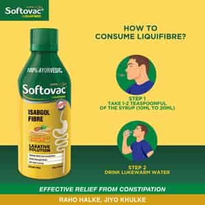 Buy SOFTOVAC LIQUIFIBRE MANGO FLAVOUR SUGAR FREE BOTTLE OF 225ML LIQUID ...