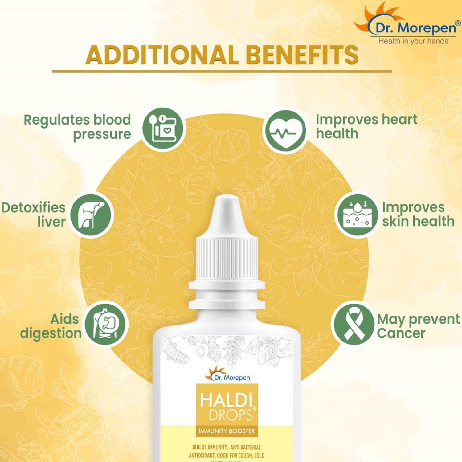 Buy DR. MOREPEN HALDI DROPS+ FOR IMMUNITY BOOST, COLD & COUGH RELIEF - 32ML Online & Get Upto 60 ...