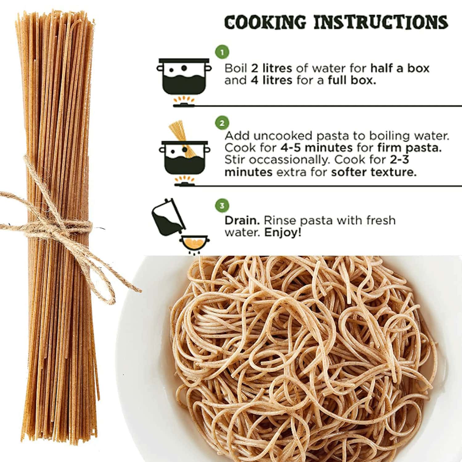 Buy LONG&SHORT HIGH FIBRE SPAGHETTI|MULTIGRAIN PASTA|PACK OF 2 (250GX2 ...