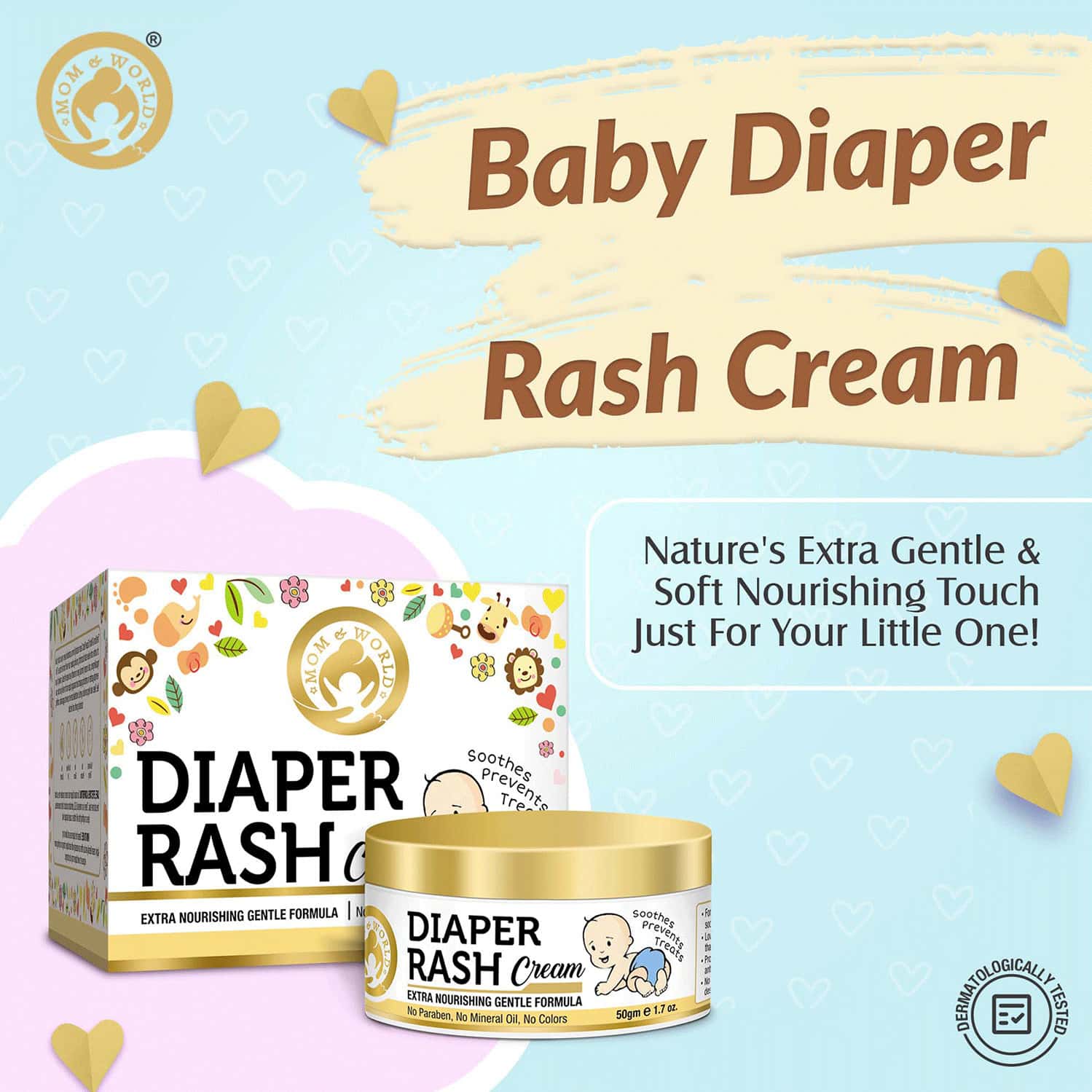 Buy MOM & WORLD BABY DIAPER RASH CREAM - WITH SHEA BUTTER MOROCCAN ...