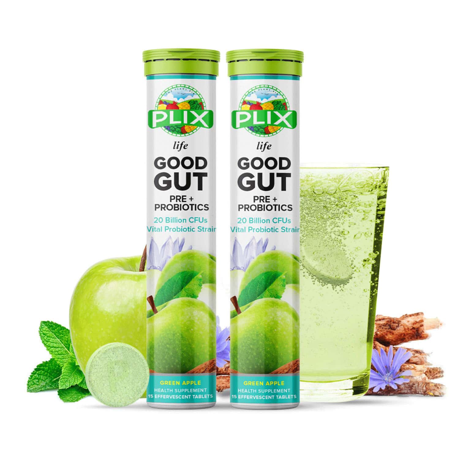 Buy PLIX GOOD GUT PRE+PROBIOTIC 15 EFFERVESCENT TABLETS PACK OF 1 ...