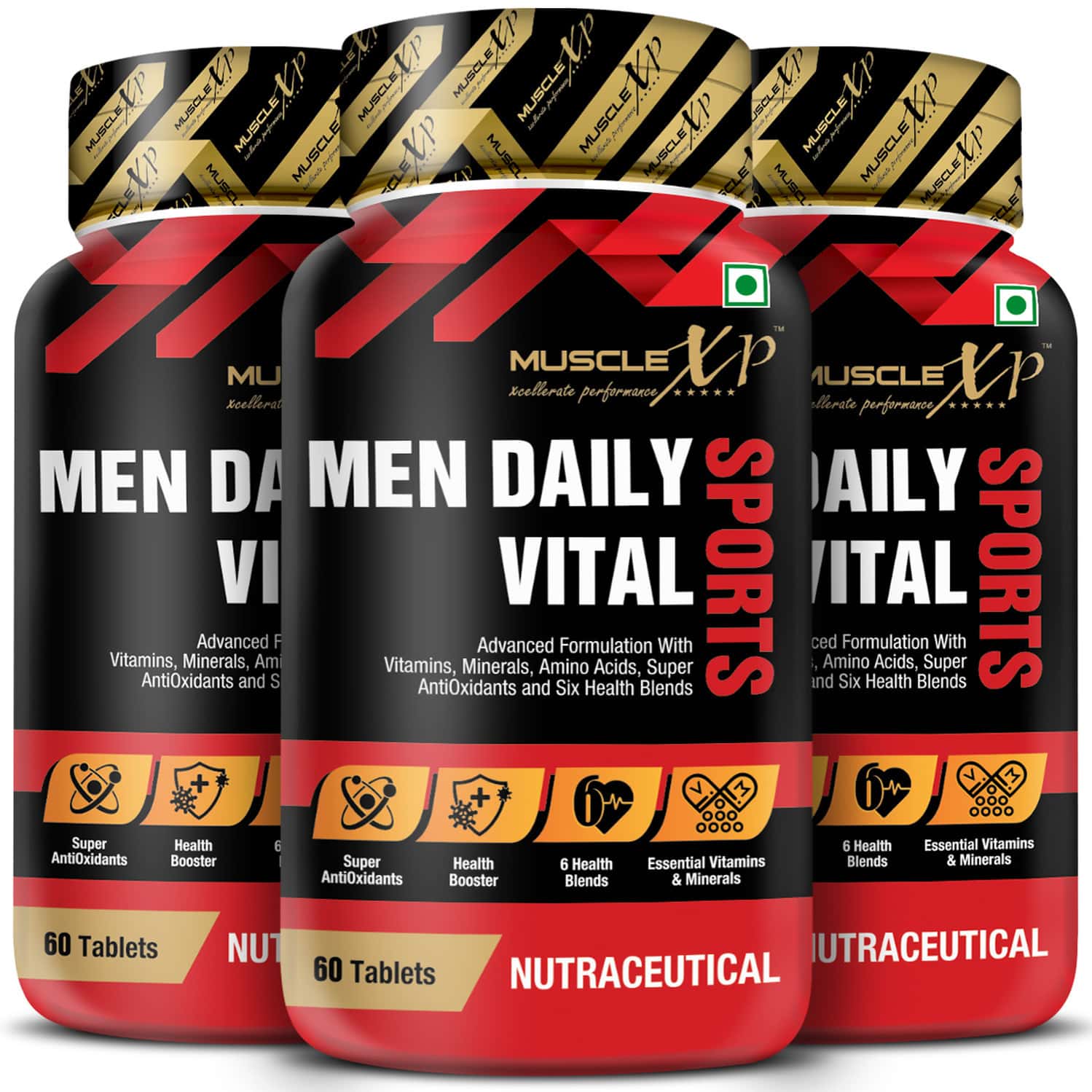 Buy MUSCLEXP MULTIVITAMIN MEN DAILY SPORTS WITH 47 NUTRIENTS (7 HEALTH ...