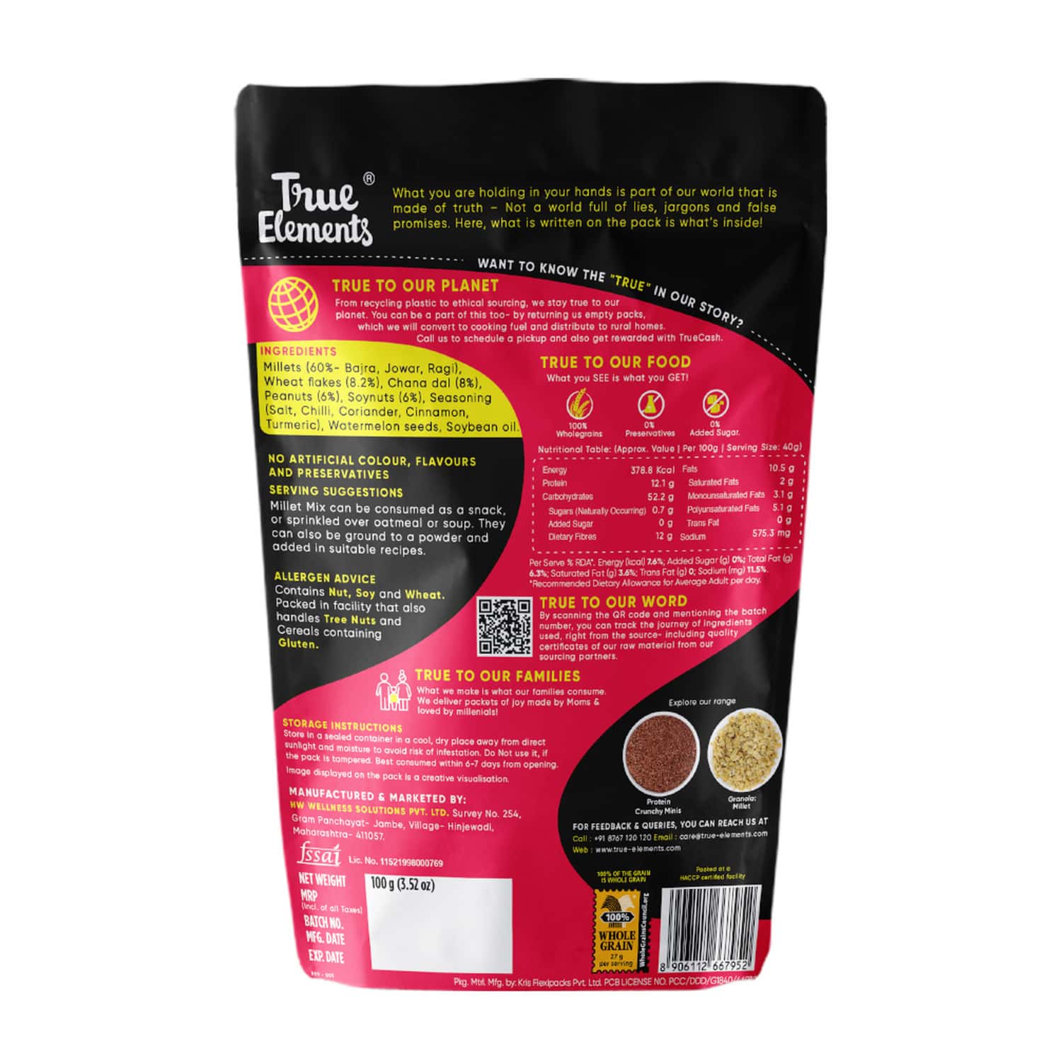 Buy TRUE ELEMENTS MILLET MIX 100G Online & Get Upto 60% OFF at PharmEasy