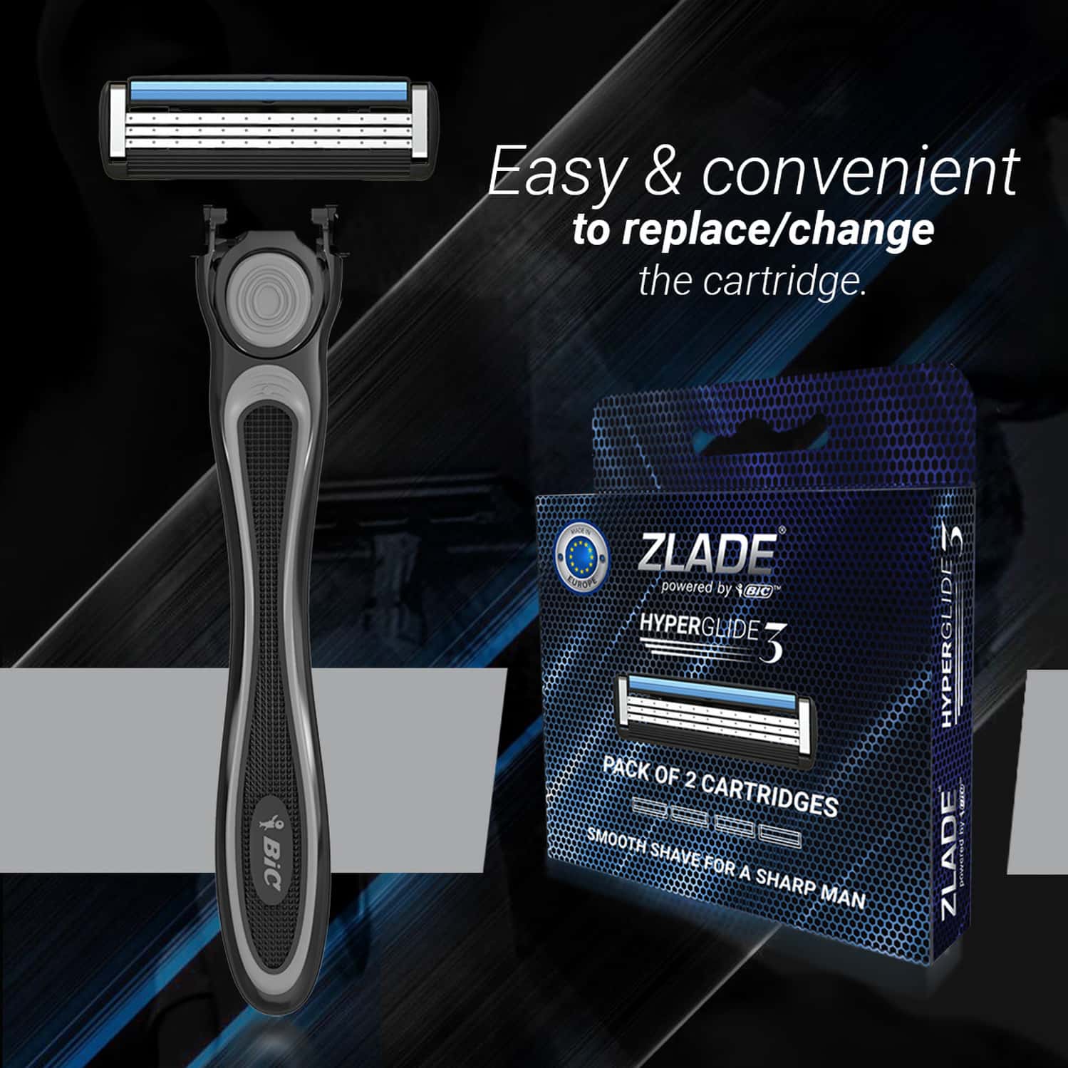 Buy ZLADE HYPERGLIDE3 ADVANCED SHAVING RAZOR CARTRIDGES FOR MEN - PACK ...