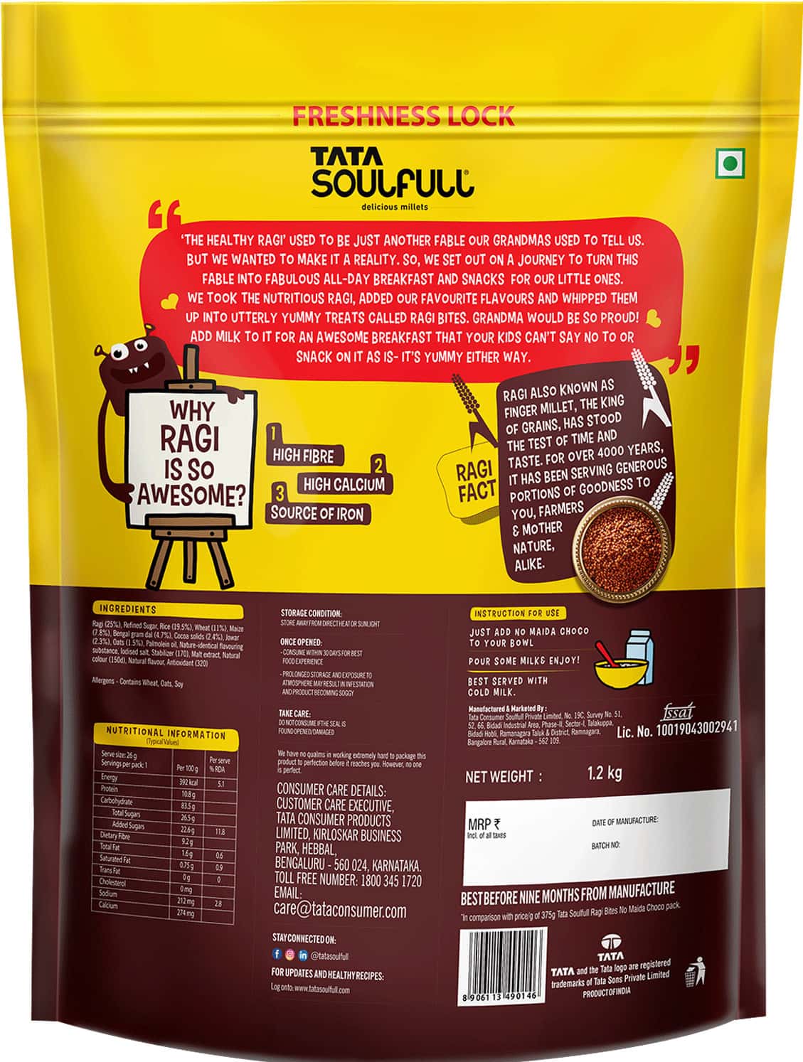 Buy TATA SOULFULL RAGI BITES NO MAIDA CHOCO 1.2 KG Online & Get Upto 60 ...
