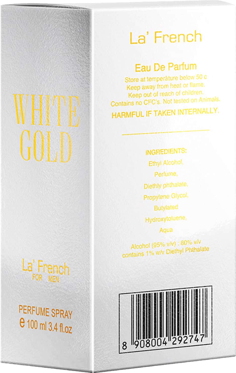 Buy LA FRENCH WHITE GOLD EAU DE PERFUME FOR MEN 100ML Online & Get Upto ...